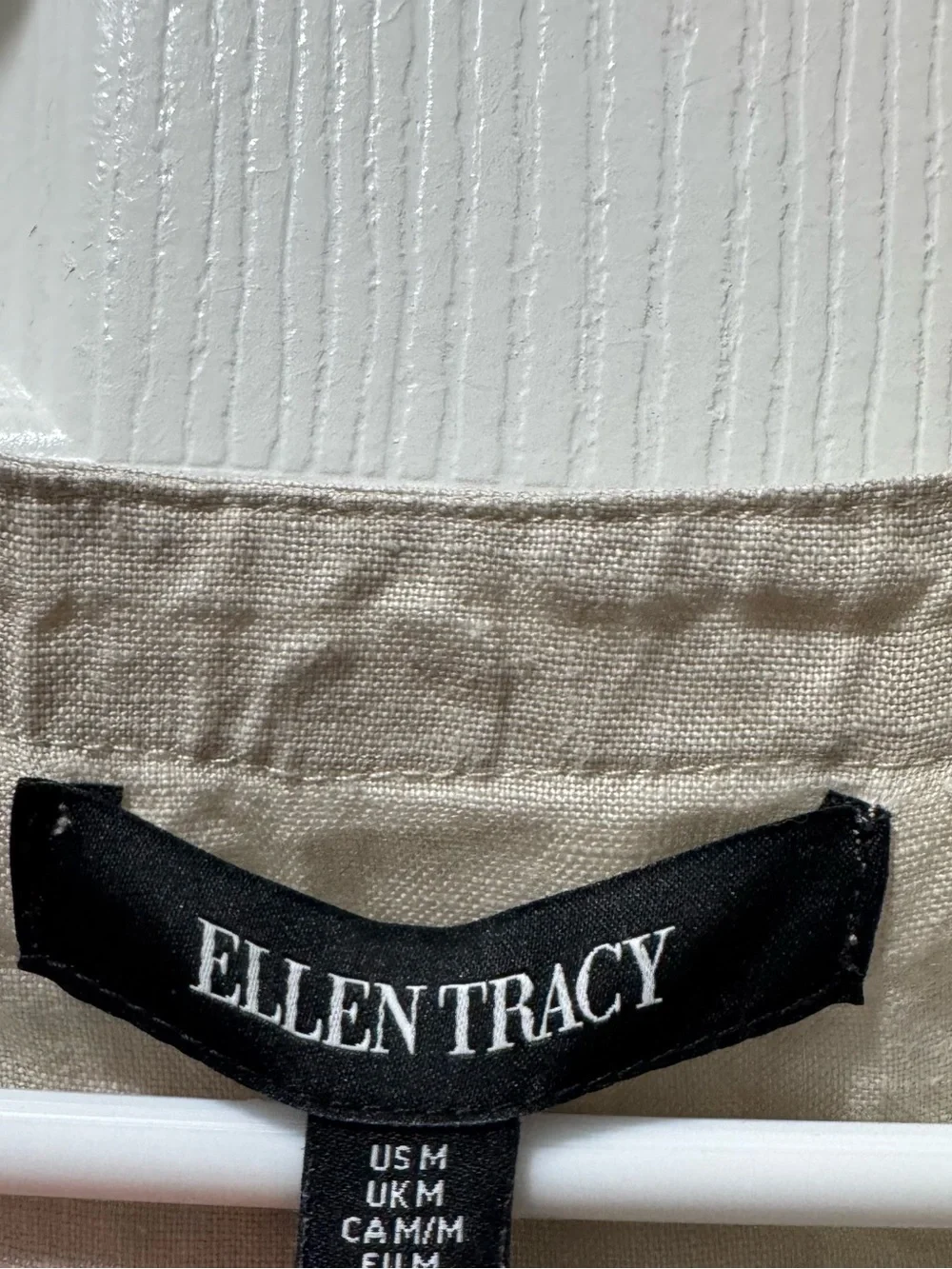 Ellen Tracy | Tops | Ellen Tracy Neutral Linen With Black Label | Poshmark